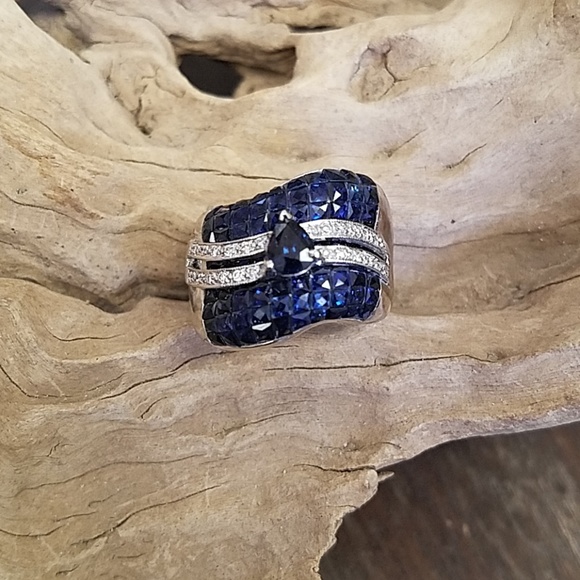john c rinker | Jewelry | John C Rinker Sapphire And Diamond Ring ...